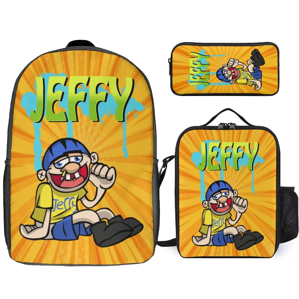 3PCS Backpac Set SML Jeffy Backpac Sets with Lunch Bag Pencil Bag Cute ...