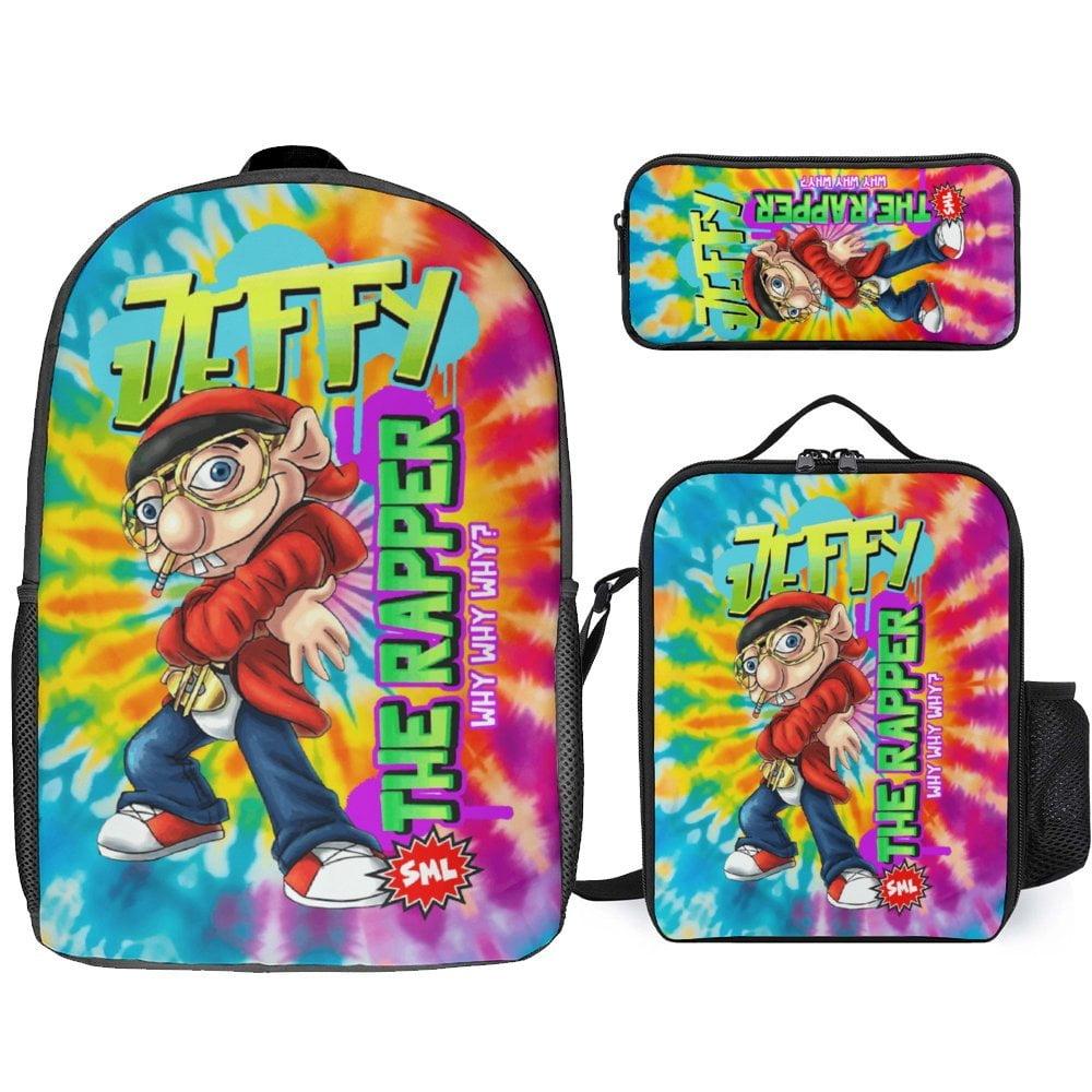 3PCS Backpac Set SML Jeffy Backpac Sets with Lunch Bag Pencil Bag Cute ...