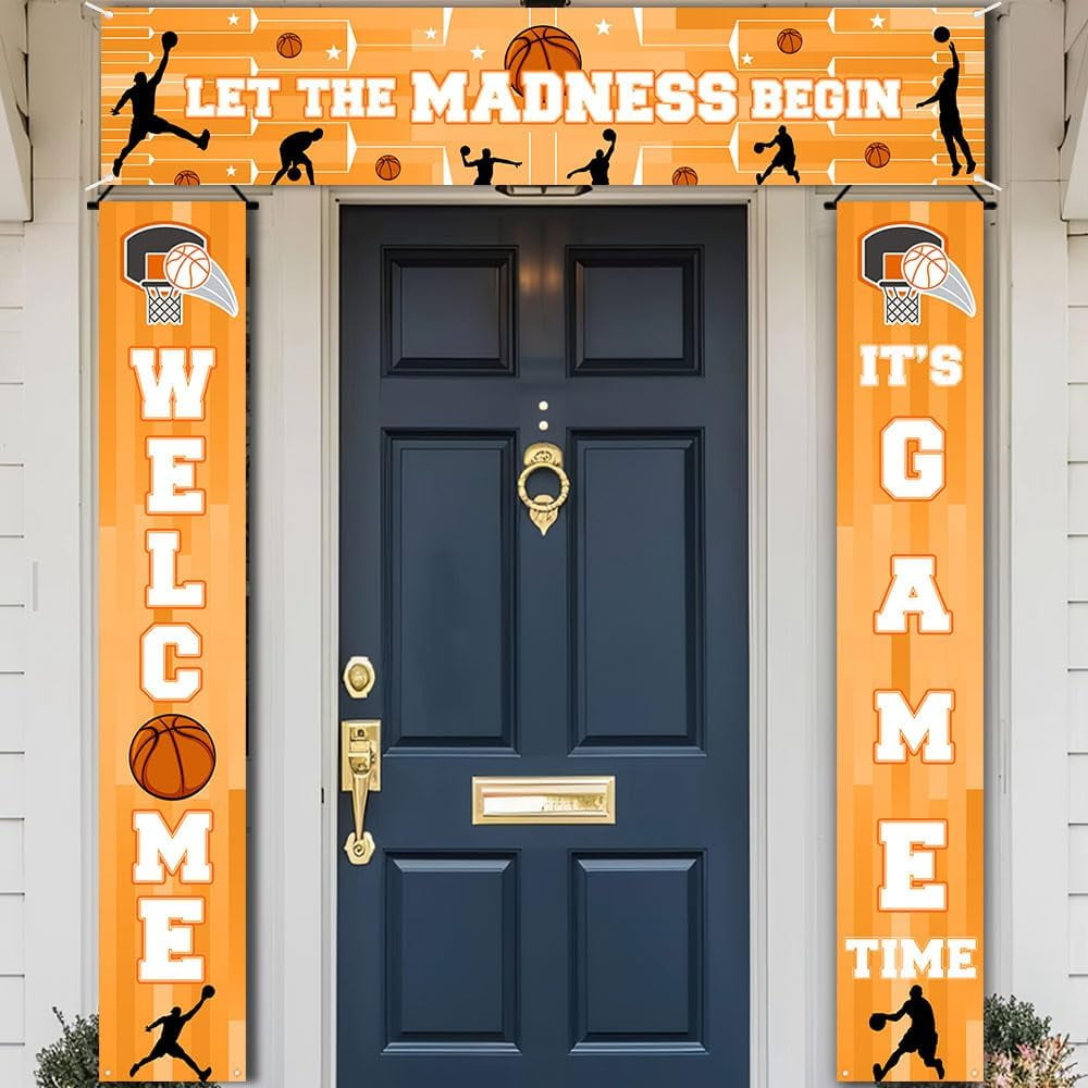 3PCS Basketball Decorations Banner - Let The Madness Begin Fence Cover ...