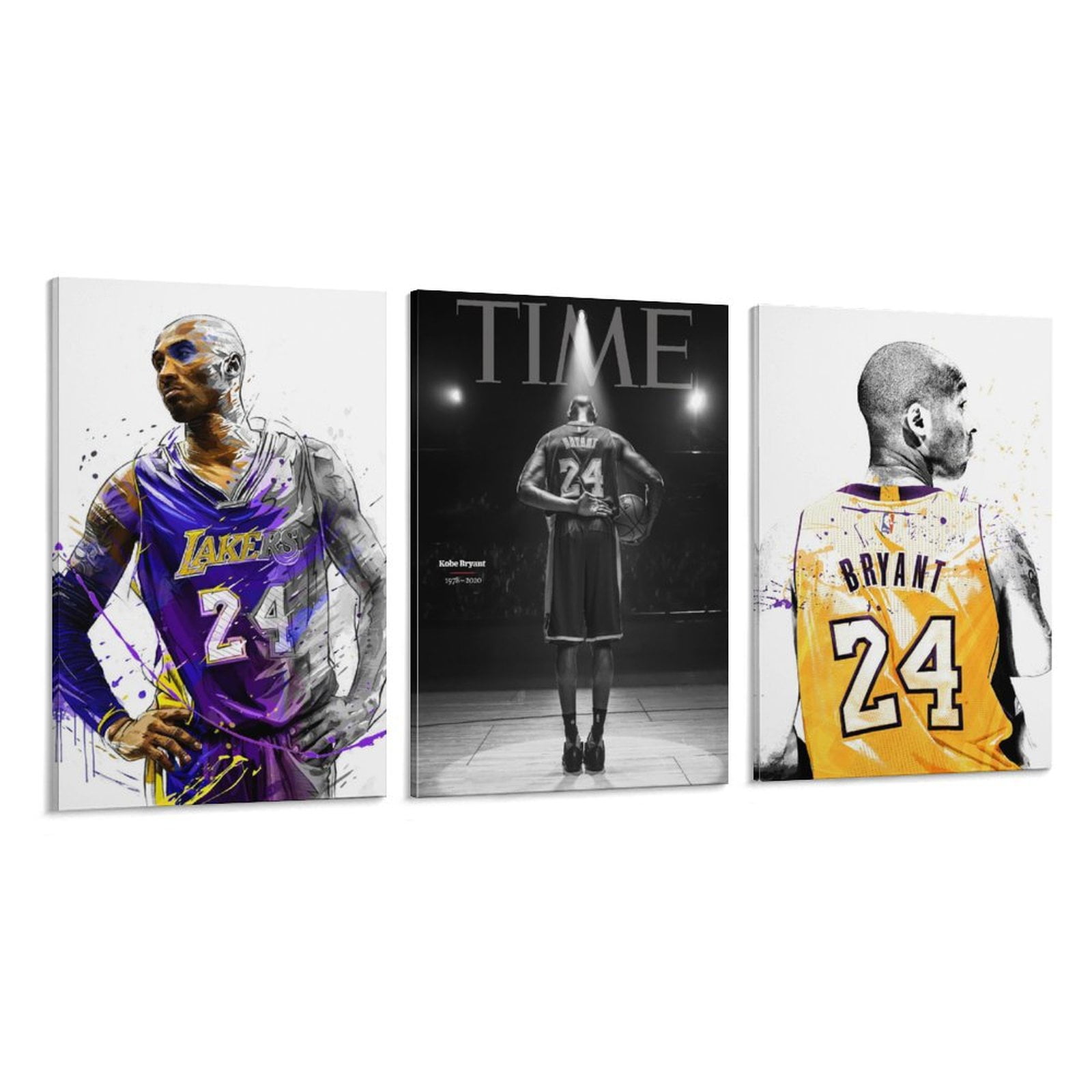 3PCS Basketball Superstars Star Kobe Mamba Picture Print Canvas Poster ...