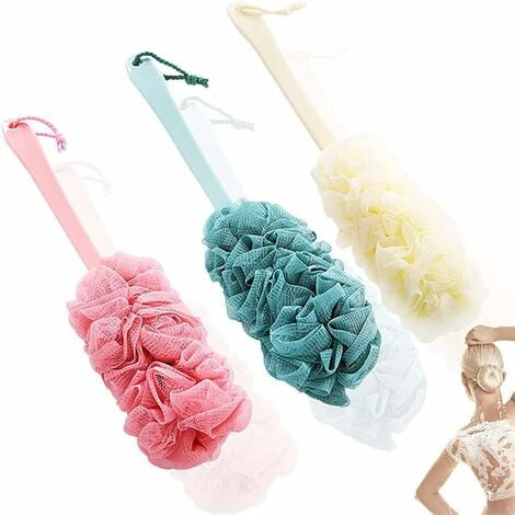 3PCS Bath Brush Back Brush with Shower Flower, Body Back Brush Shower ...