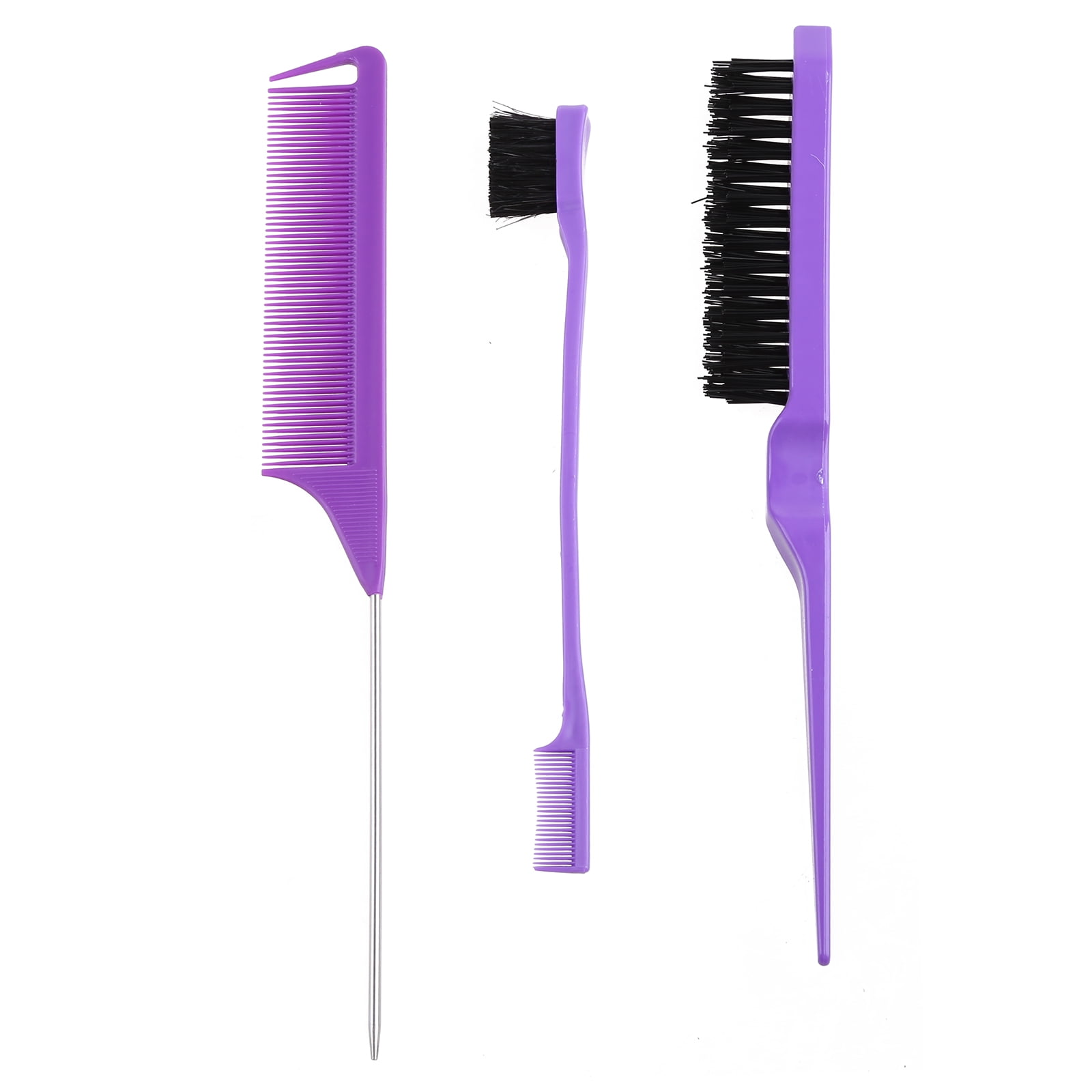 3PCS Beauty Brush Combs Kits Three-piece Set Hair Styling Comb Rat Tail ...