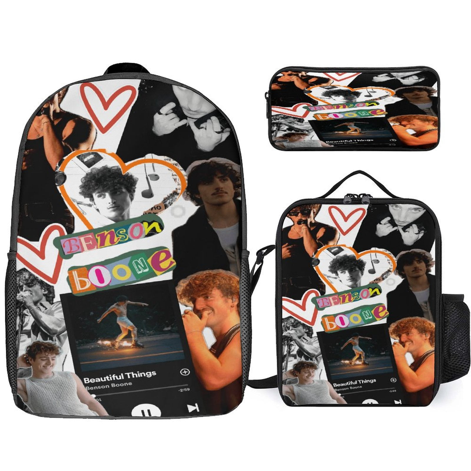 3PCS Benson Boone Backpack Set Large Capacity Bookbag with Lunch Box ...