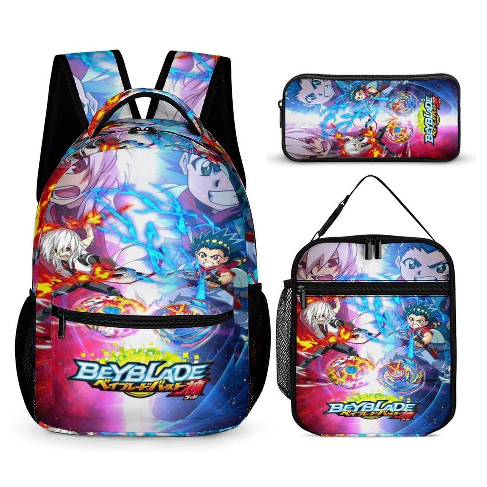3PCS Beybl0de Anime Burs7 Backpac Set Durable Backpac with Lunch Bag ...