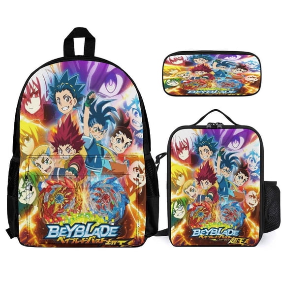 3PCS Beybl0de Anime Burs7 Backpack Set With Front Pocket Large Capacity ...