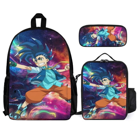 3PCS Beybl0de Anime Burs7 Backpack Set With Front Pocket Large Capacity ...