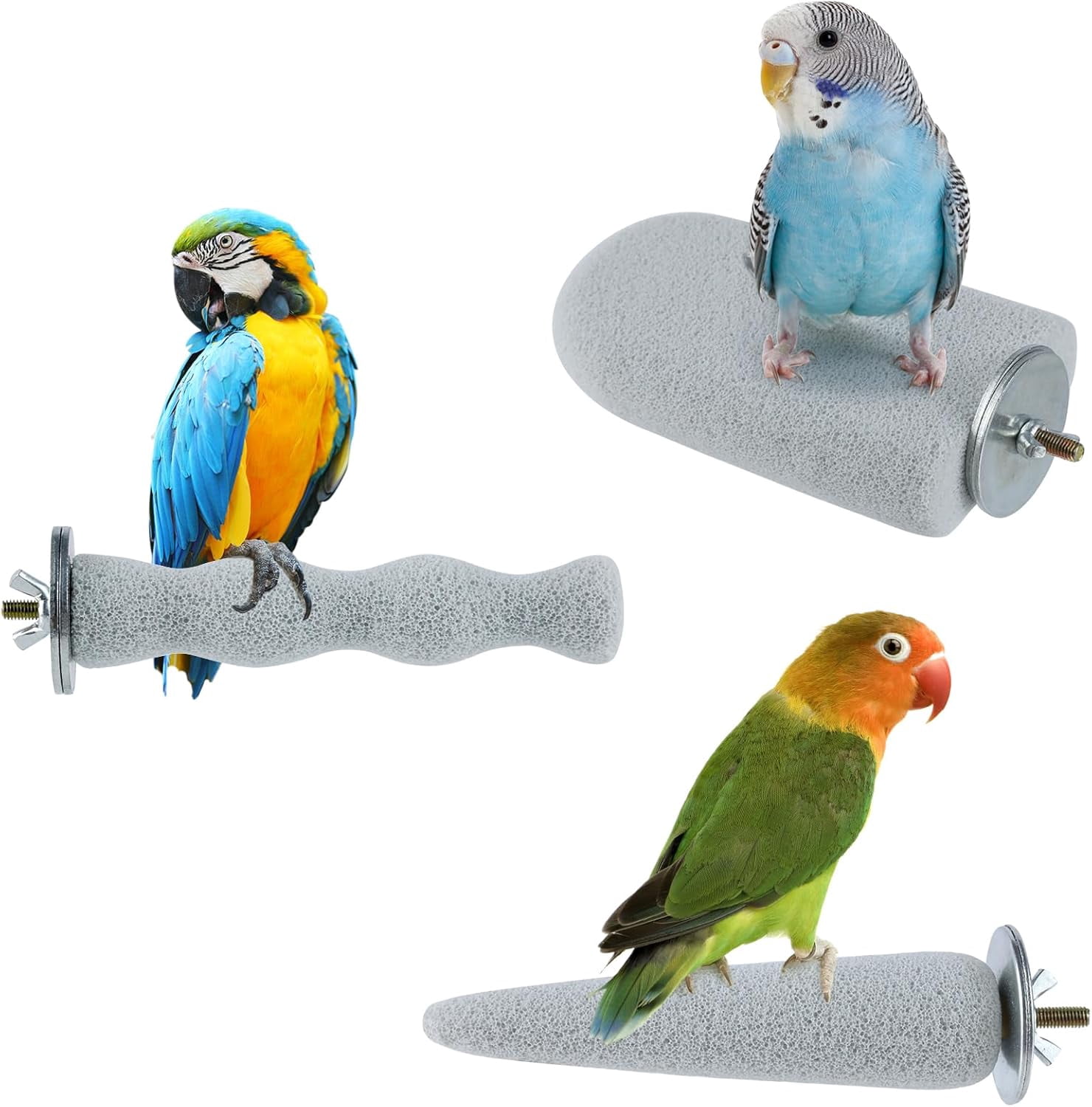3PCS Bird Beak Grinding Stone, Natural Pumice Bird Parrot Cage Perch ...