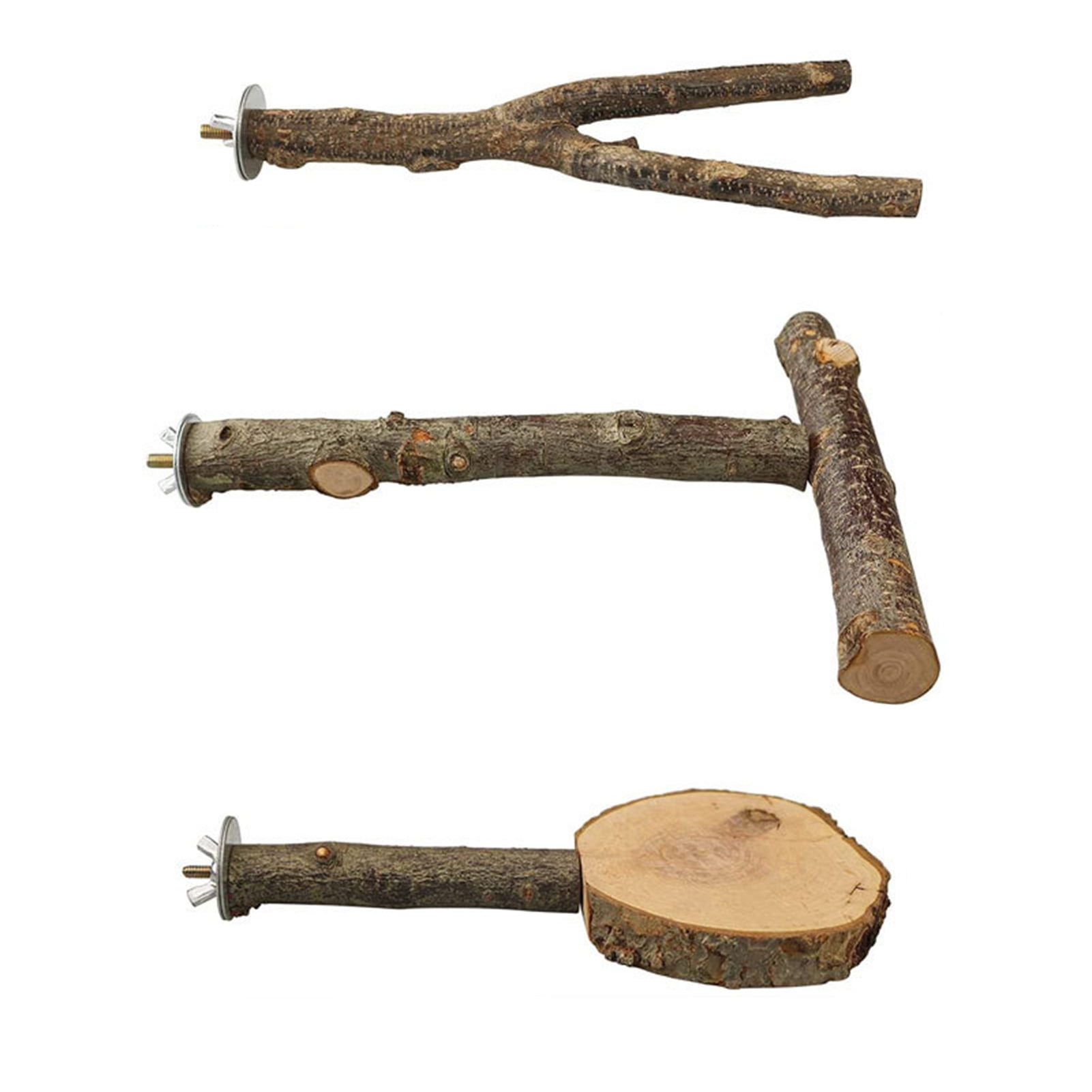 3PCS Bird Perch Stick, Easy Installation Natural Wood Built-in Bolts ...