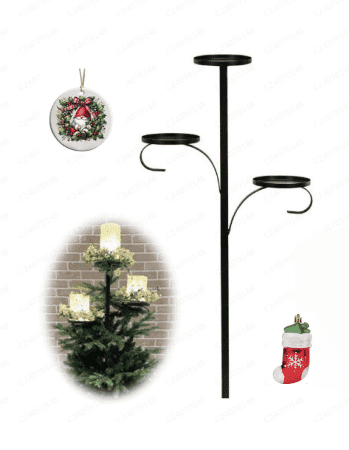 3PCS Black Christmas Tree Topper, Tree Topper Candelabra for Christmas ...