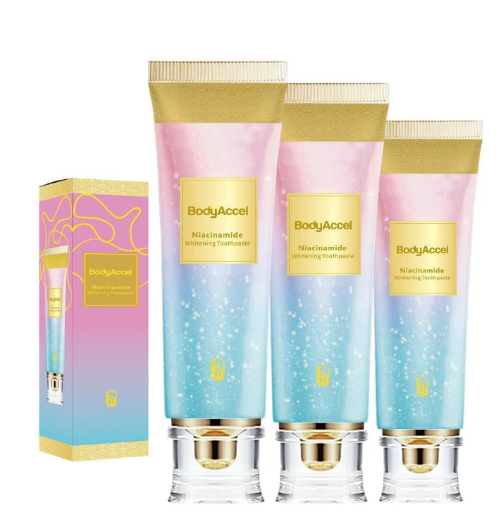 3PCS Bodyaccel Toothpaste with Niacinamide Fresh Breath Formula Stain ...