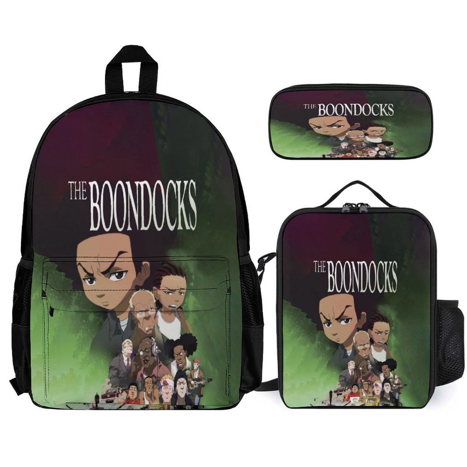 3PCS Boondocks Backpac Set Backpac with Lunch Box Pencil Case Backpac ...