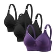 3PCS Bras for Women No Underwire Wireless Bras - Seamless Push Up Full ...