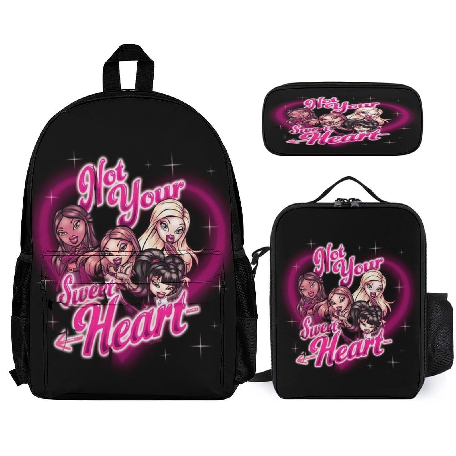 3PCS Brat-z Backpack with Front Pocket Backpack Set with Lunch Box ...
