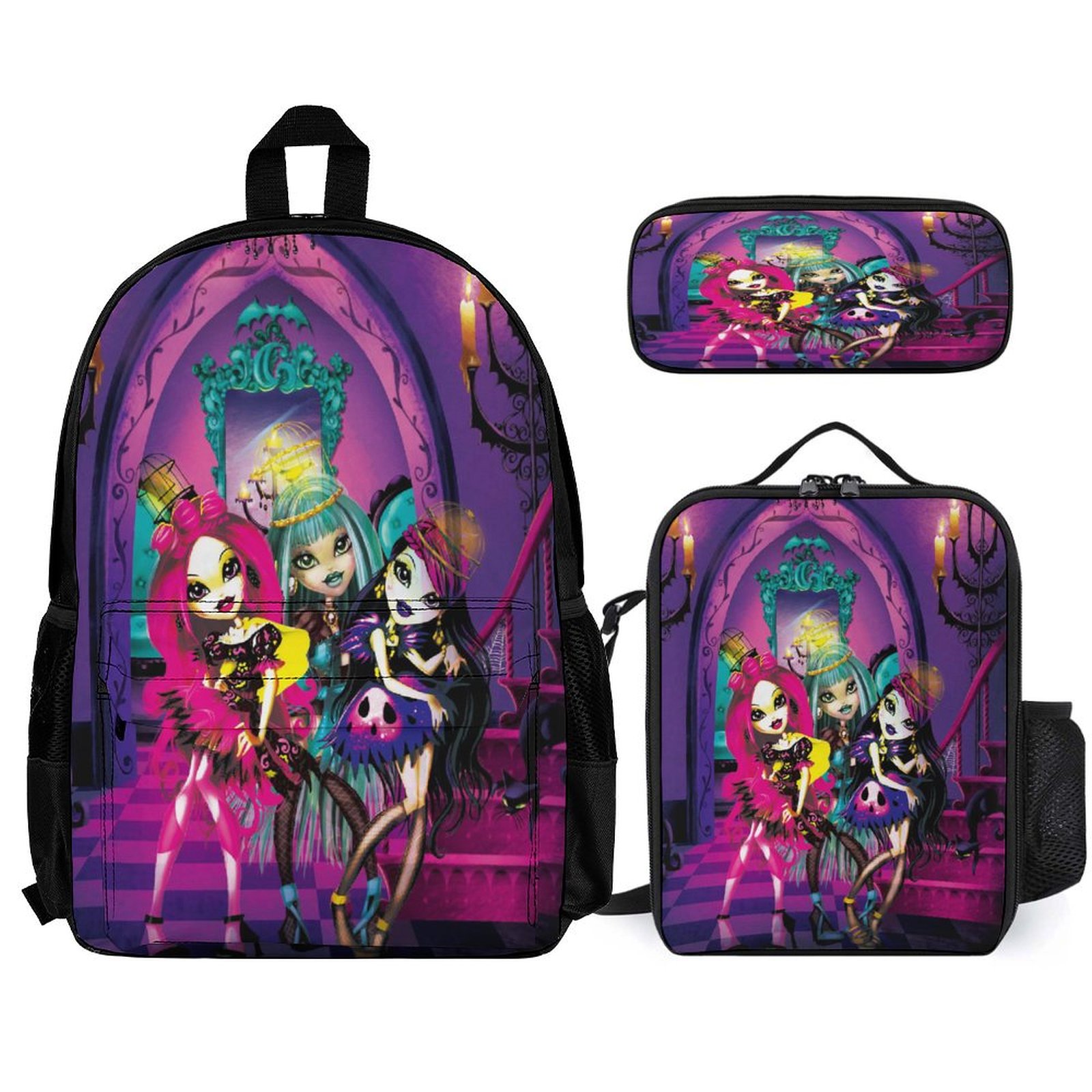 3PCS Brat-z Backpack with Front Pocket Backpack Set with Lunch Box ...