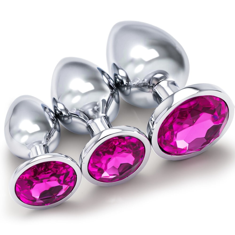 3PCS Butt Plug Set Adult Sex Toys,Stainless Steel Dimond Anal Plug Anal ...