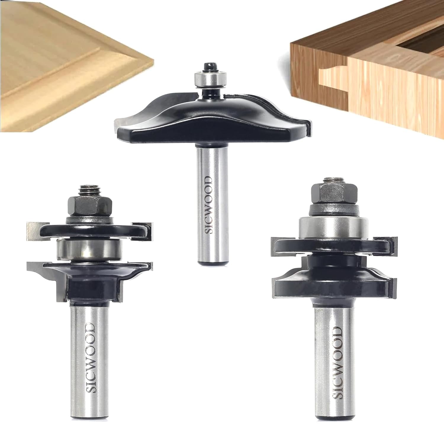 3pcs Cabinet Door Router Bits Set 1 2 Shank Raised Panel Ogee Rail And Stile Router Bit Set