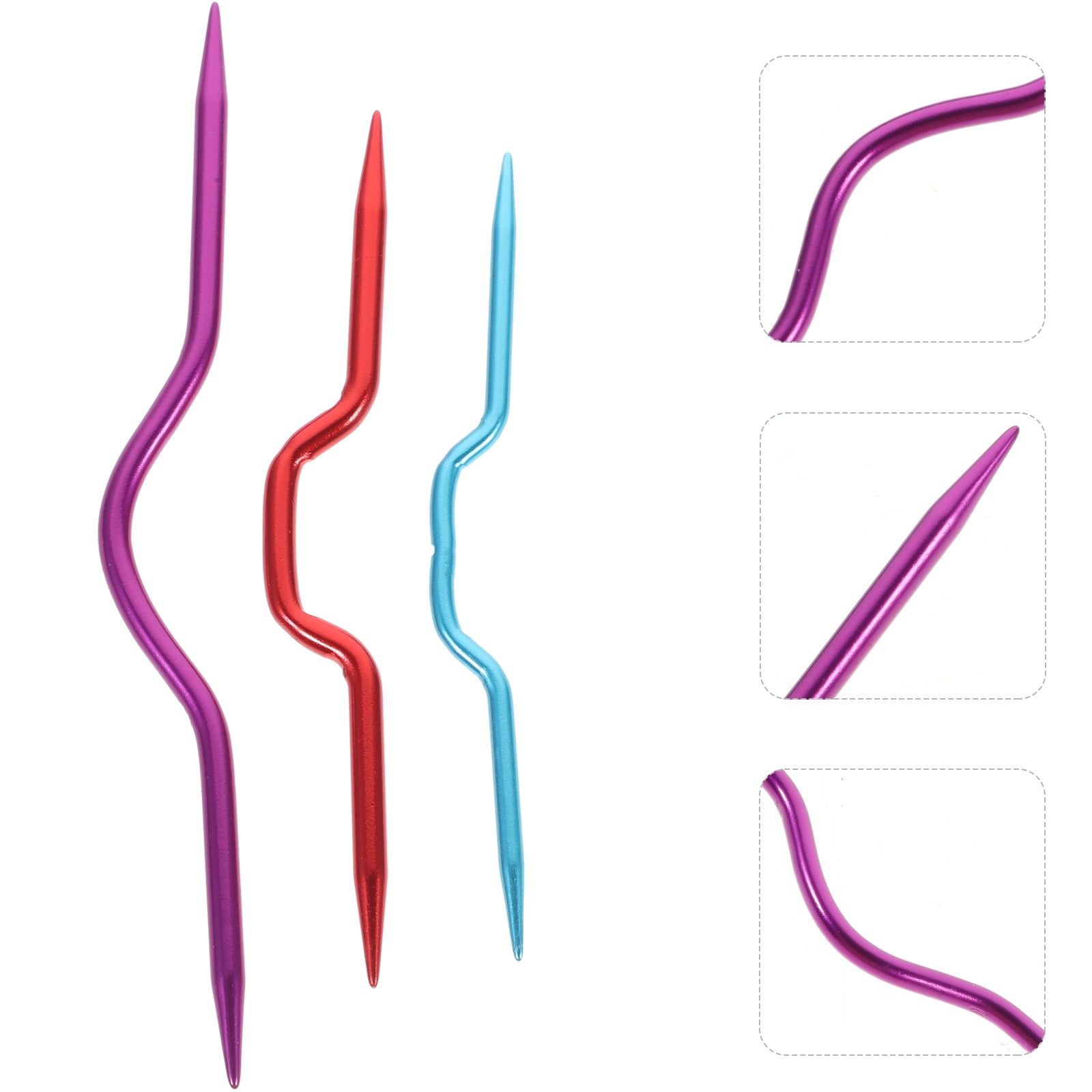 SEWCHICS Cable Knit Needles Assorted Color 3Pcs Set - Walmart.com