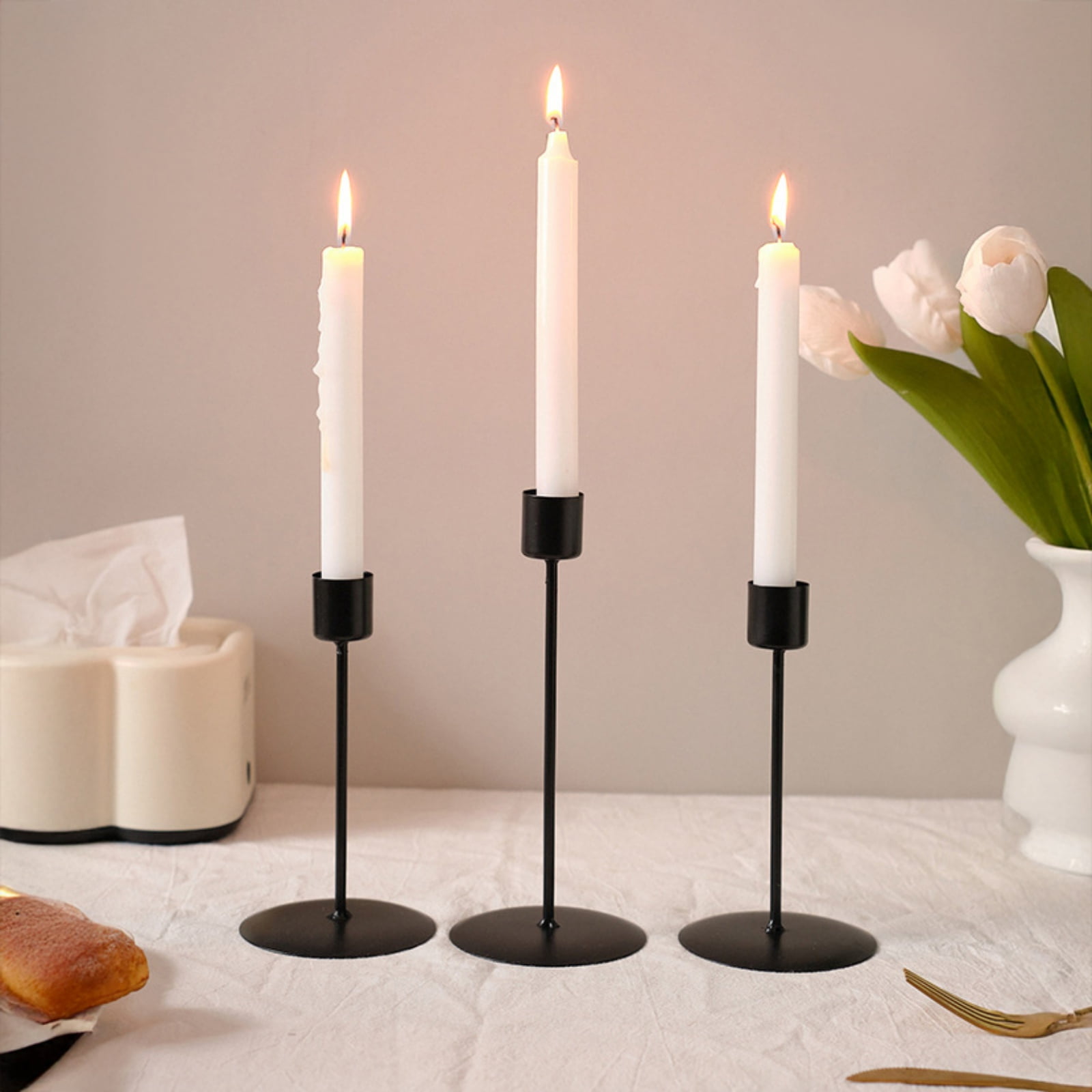 3PCS Candlestick Holders Taper Candle Holders, Candle Stick Holders Set ...