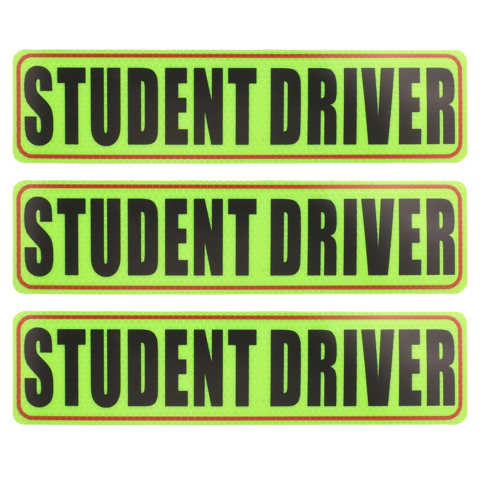 3PCS Car Sticker Eye-Catching STUDENT DRIVER Decals Novice Adhesive ...