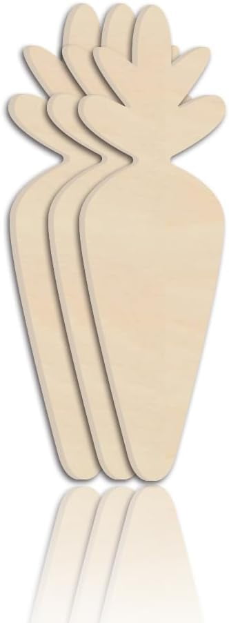 3PCS Carrot Wood Cutouts 29.5x8.8cm/ 11.6x3.45" Smooth Unfinished ...