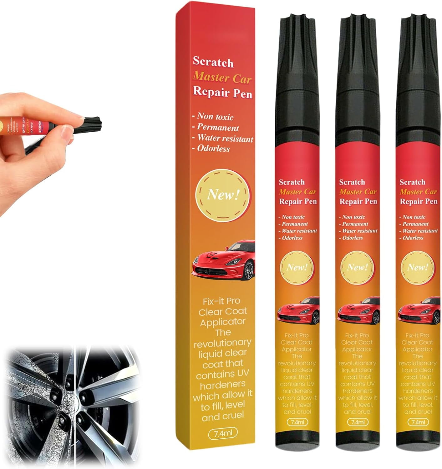 3PCS All Cars Pen for Car Scratches, 2025 New Car Scratch Removal Pens Weatherproof Touch up ...