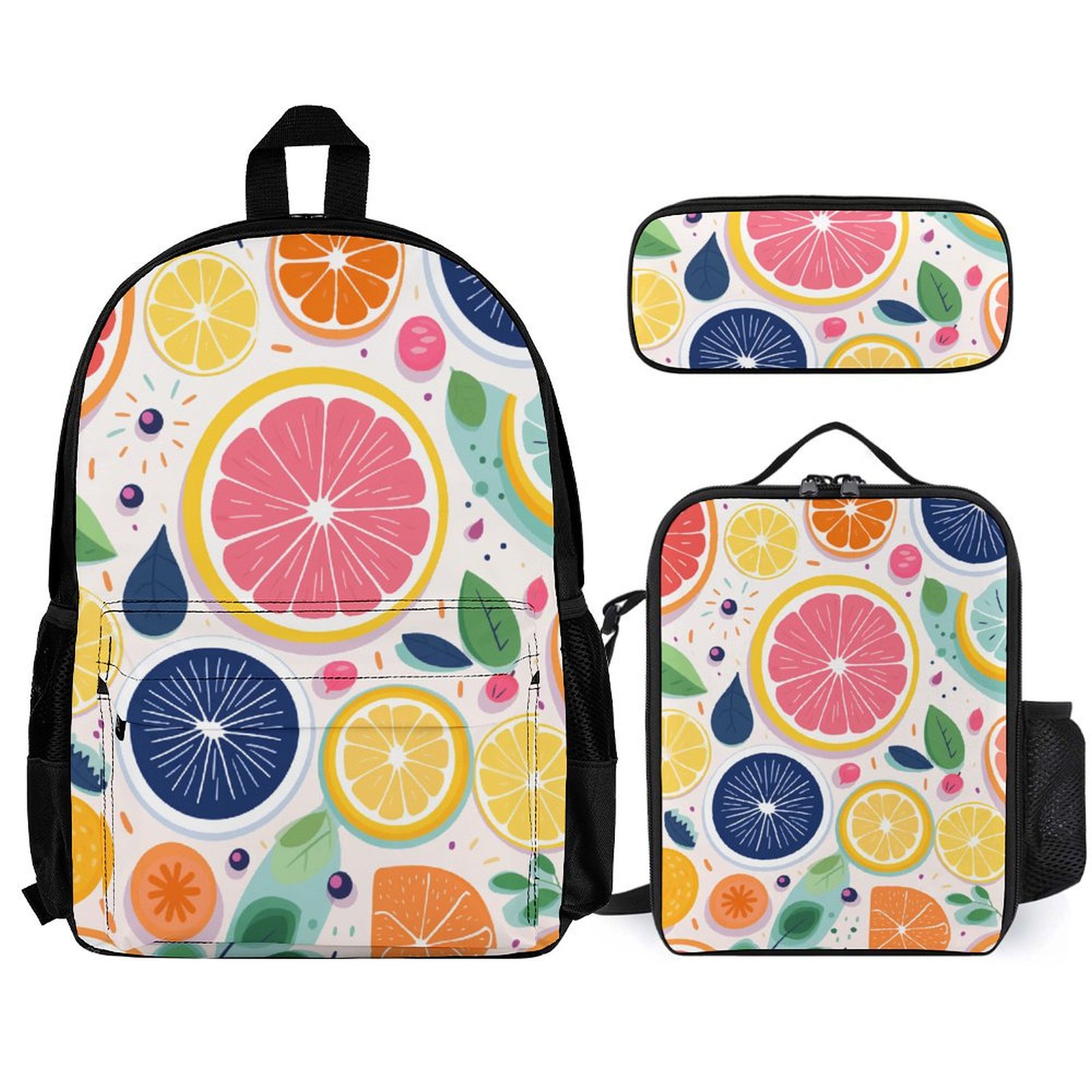 3PCS Cartoon Tropical Fruit Pattern Backpack for Boys Girls Teens ...