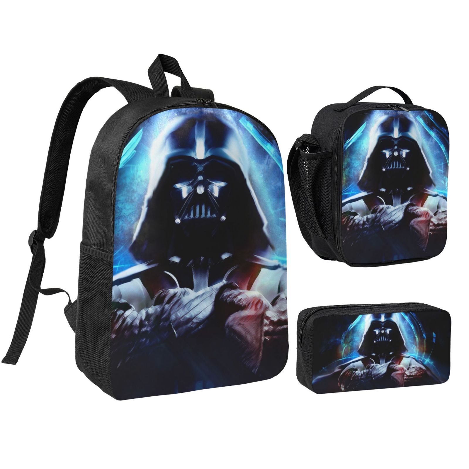 3PCS Casual Daypack Darth Vader 17 Inch Backpack Set Bookbag+Pencil ...