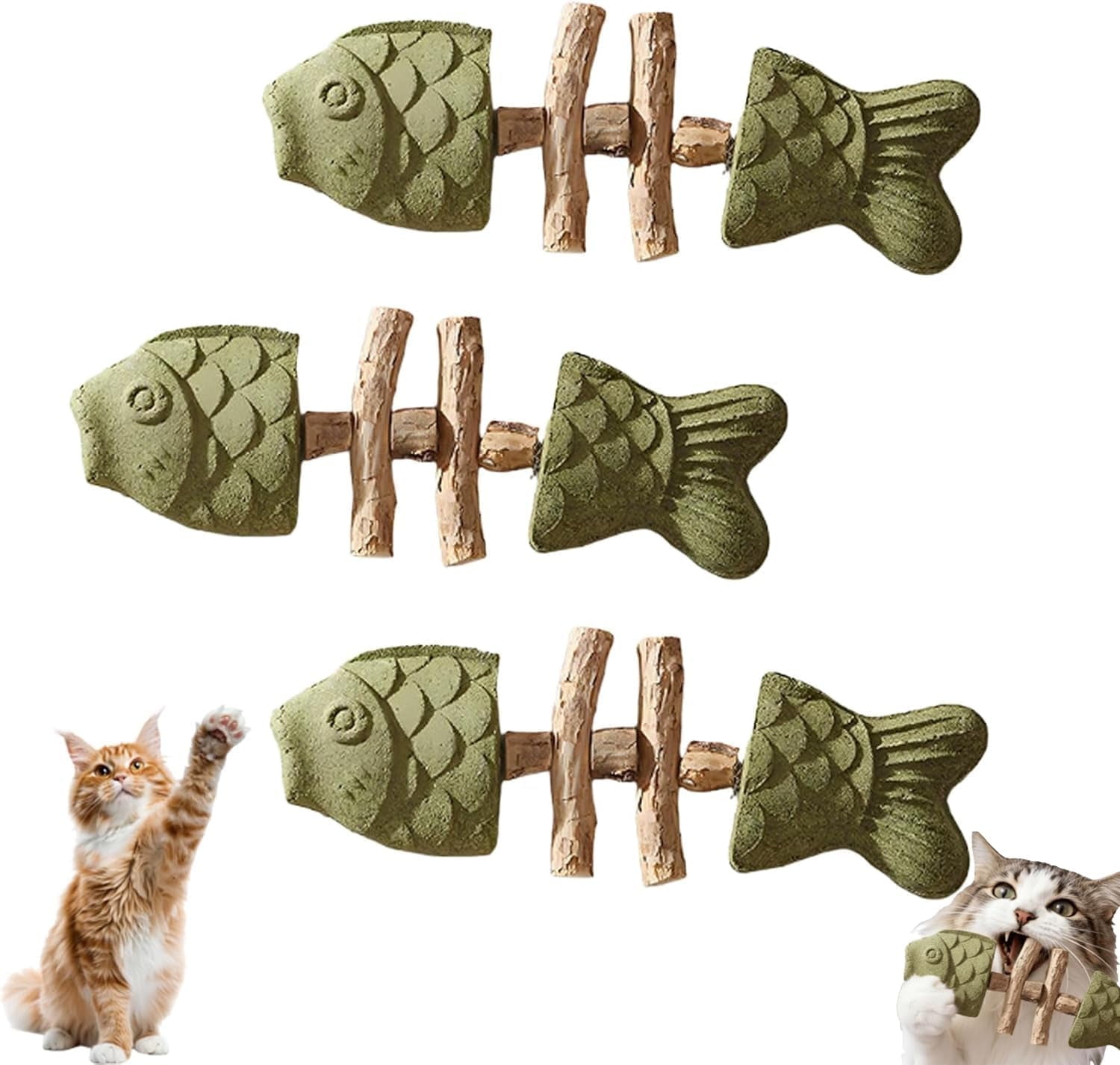 3PCS Cat Chew Toy Fix Your Cat’s Dental Health, Natural Dental Chew Toy ...