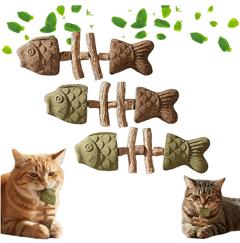 3PCS Cat Dental Chews - Fix Cat Dental Health, Natural Fishbone Cats ...