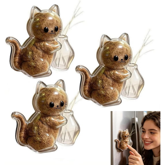 3PCS Cat Whisker Holder Fridge Magnet - Cat-Shaped Hair Keepsake ...