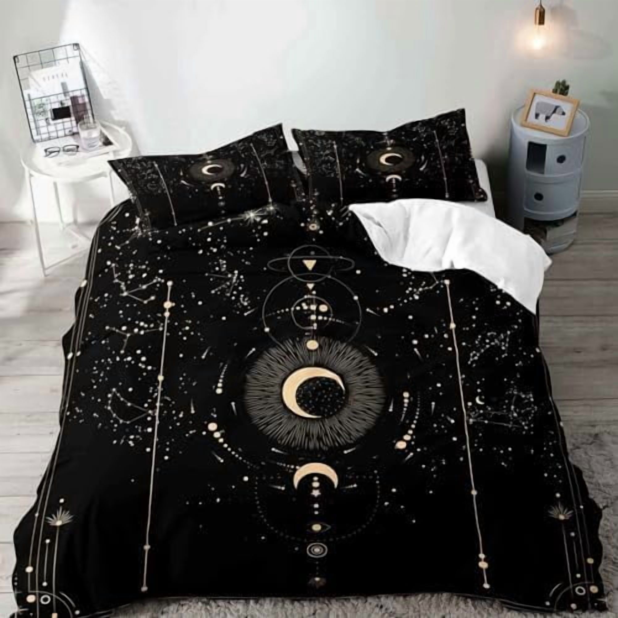 3PCS Celestial Duvet Cover Full Bedding Set, Boho Aesthetic Occult ...