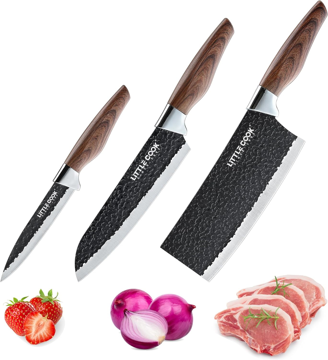 3PCS Chef Knife Little Cook Chef Knife Set Includes 7 inch Chef Knife 7 ...