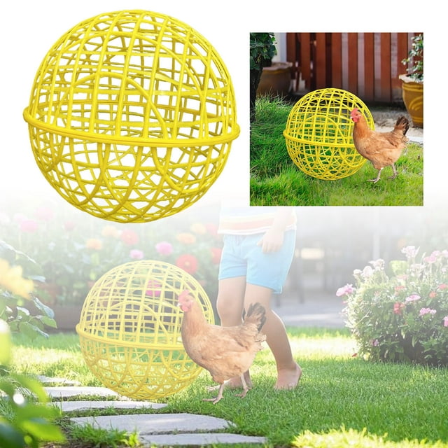 3PCS Chicken Ball Cage Rolling Orb Mobile Poultry Enclosure Round ...