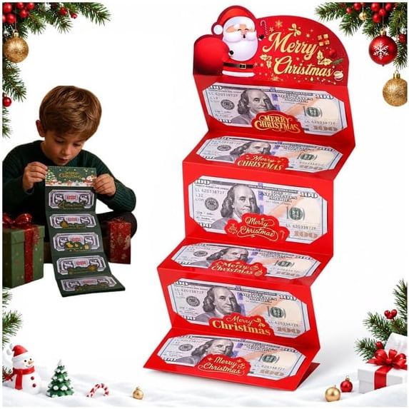 3PCS Christmas Money Holders for Cash & Gift Card Holders, Folding 6 ...