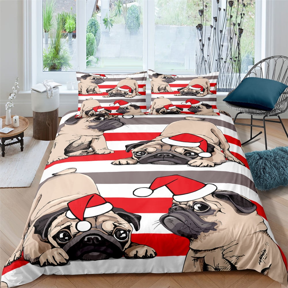 3PCS Christmas Santa Claus Stockings Snowman Reindeer Print Bedding Bed ...