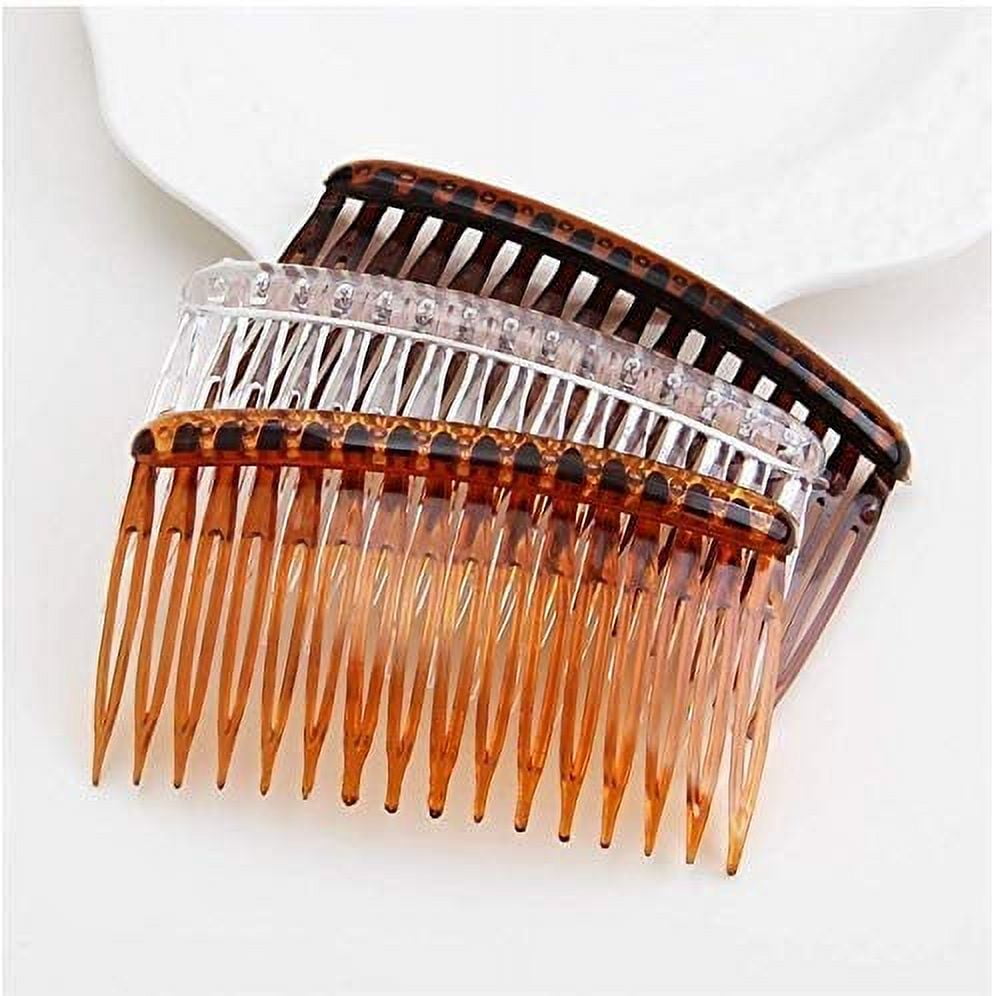 3PCS Classic French Side Comb Light Coffee Transparent Dark Coffee ...