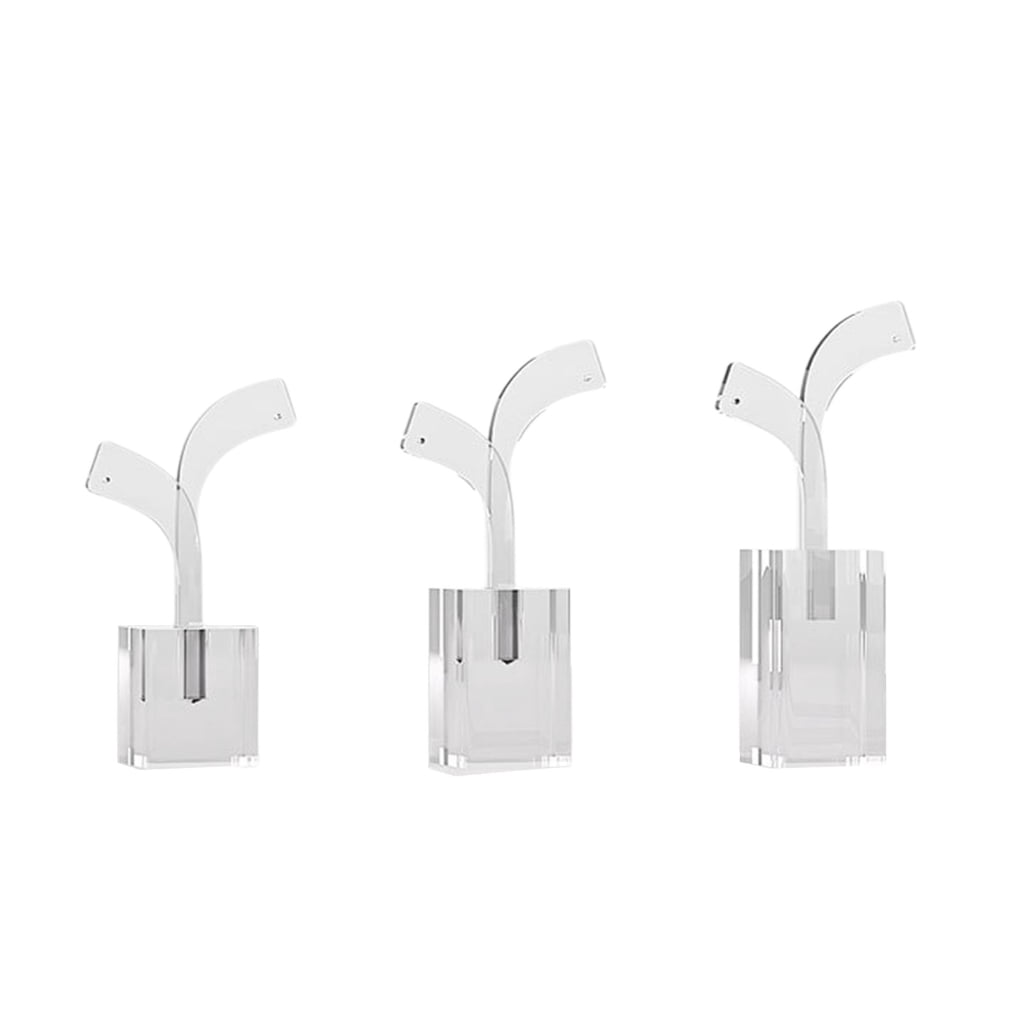 3PCS Clear Acrylic Jewelry Holder Earrings Stand Earring Display Rack ...