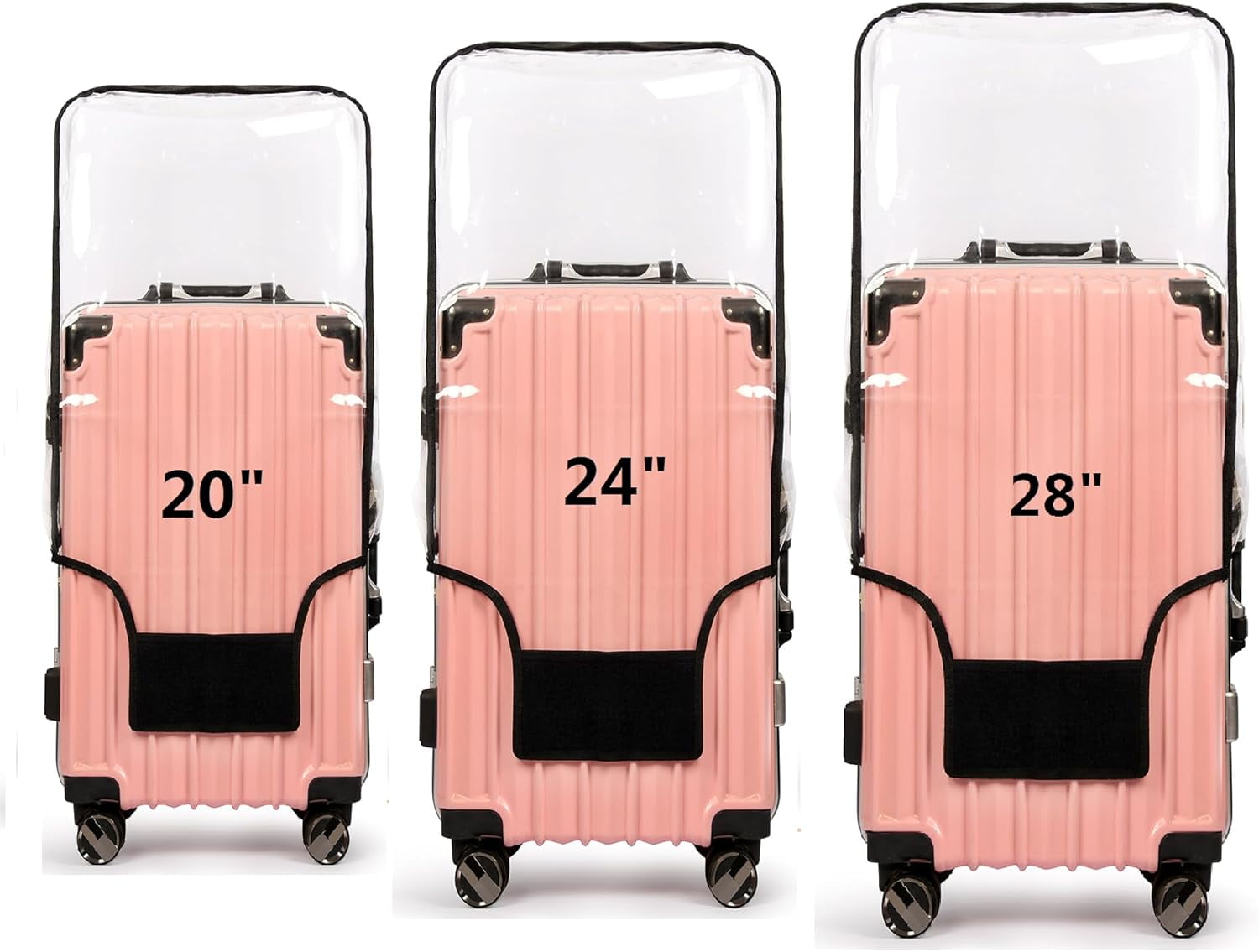 3PCS Clear PVC Suitcase Cover Protectors Transparent Luggage Covers ...