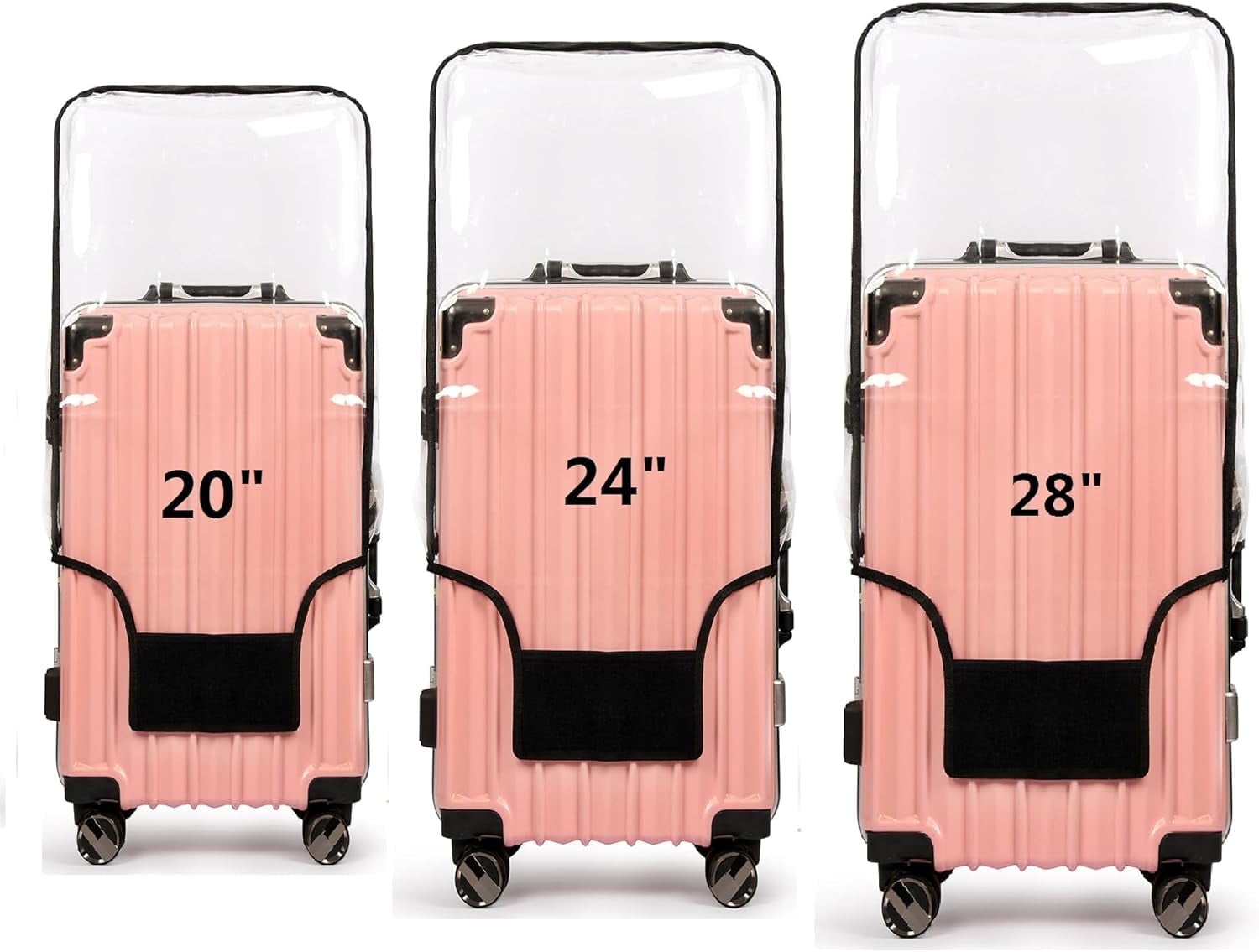 3PCS Clear PVC Suitcase Cover Protectors Transparent Luggage Covers ...