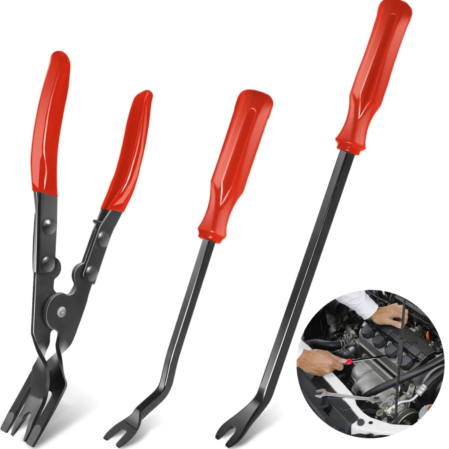 3PCS Clip Pliers Set & Fastener Remover,Car Trim Rivet Removal Pry Tool ...