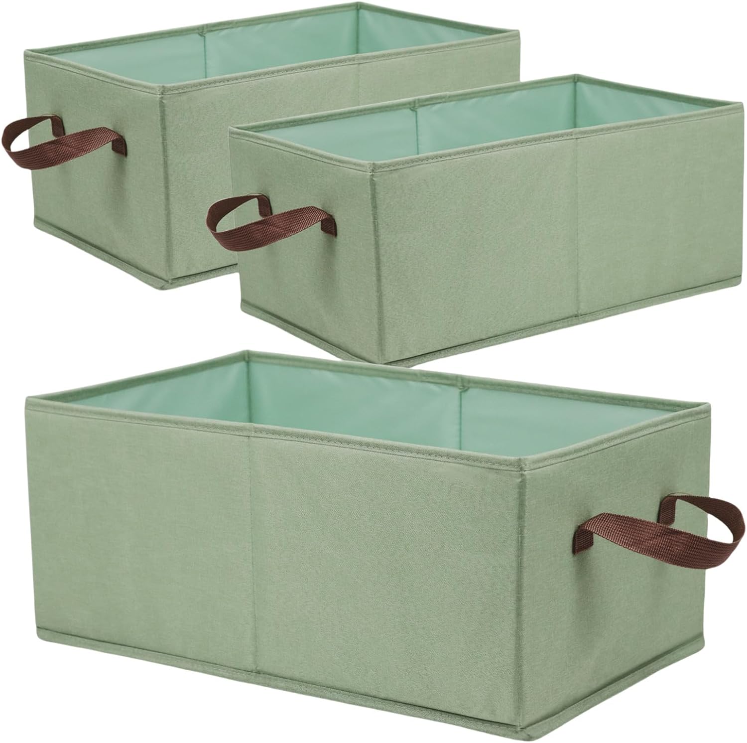 3PCS Closet Organizers and Shelf Baskets, Collapsible Storage Bins ...