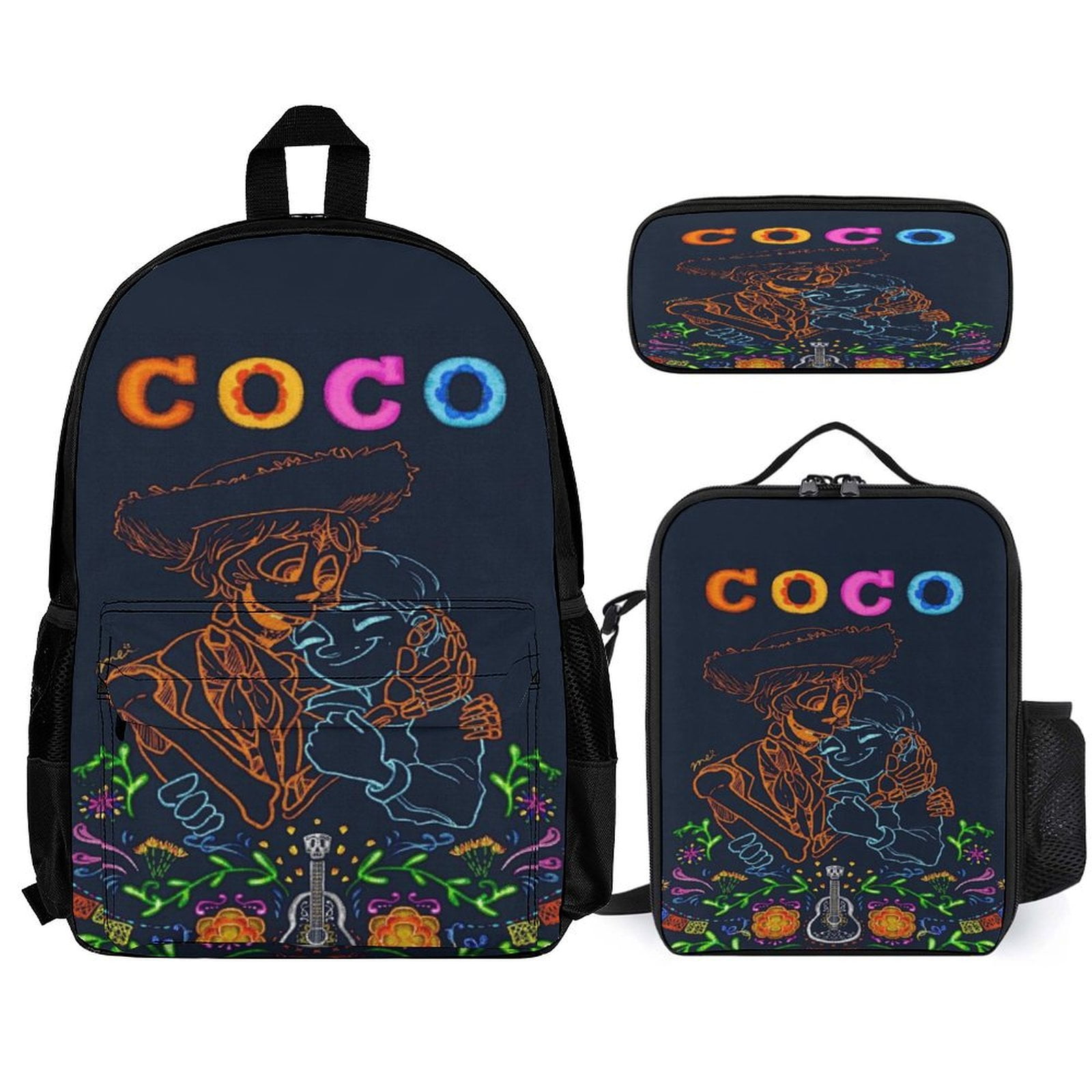 3PCS Coco Movie Backpacks Set Backpack with Lunch Box Pencil Case ...