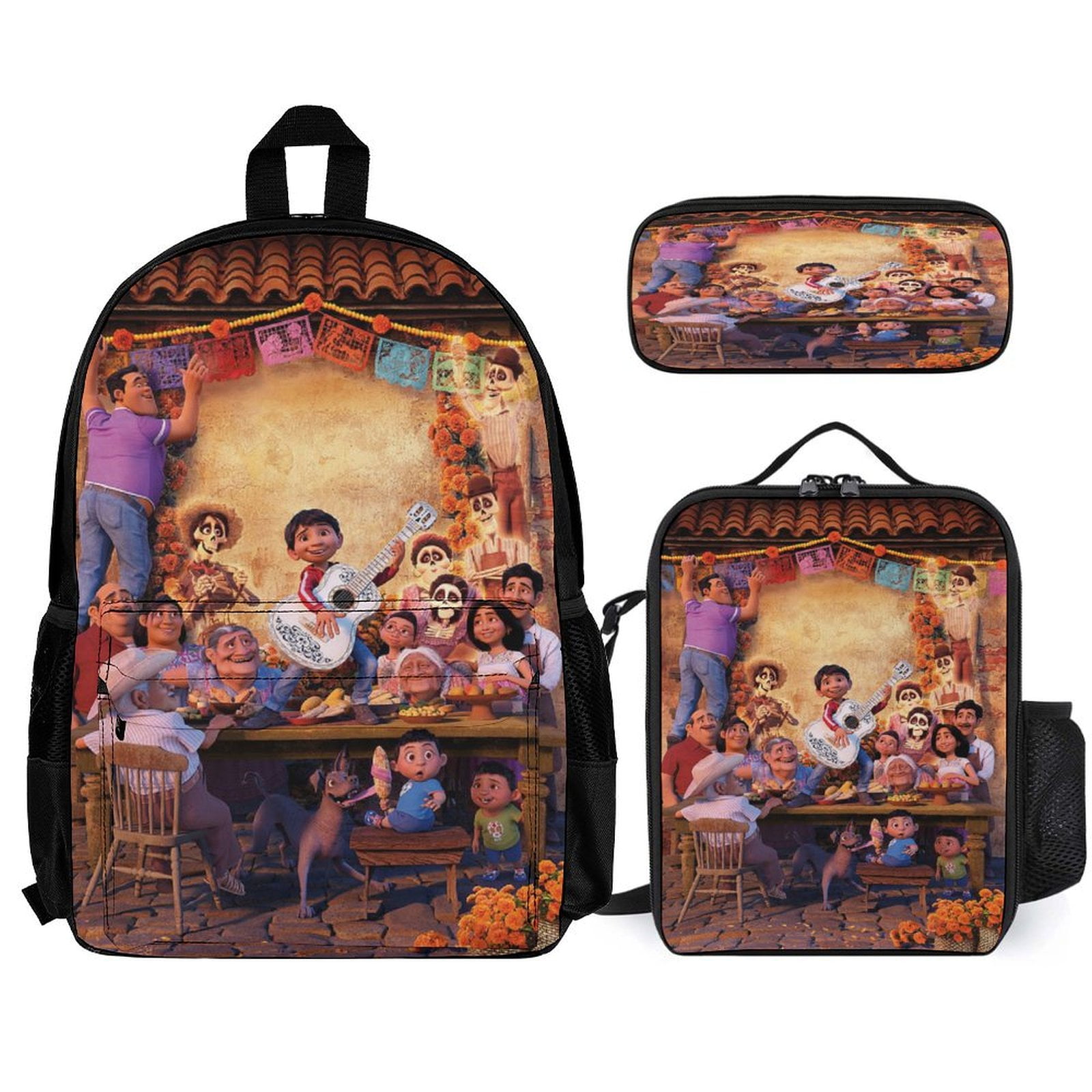 3PCS Coco Movie Backpacks Set Backpack with Lunch Box Pencil Case Backpack with Large Pocket ...