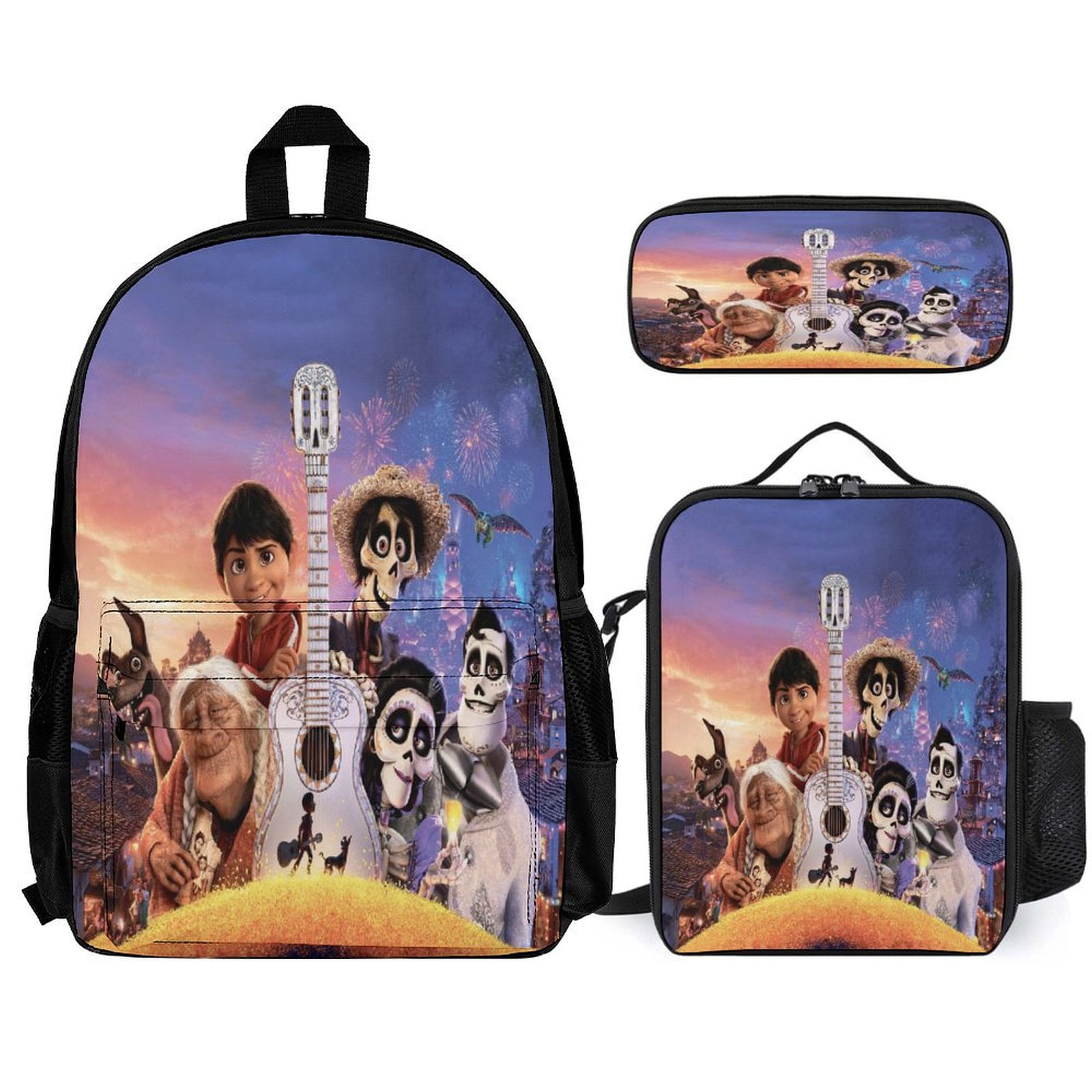 3PCS Coco Movie Backpacks Set Backpack with Lunch Box Pencil Case ...