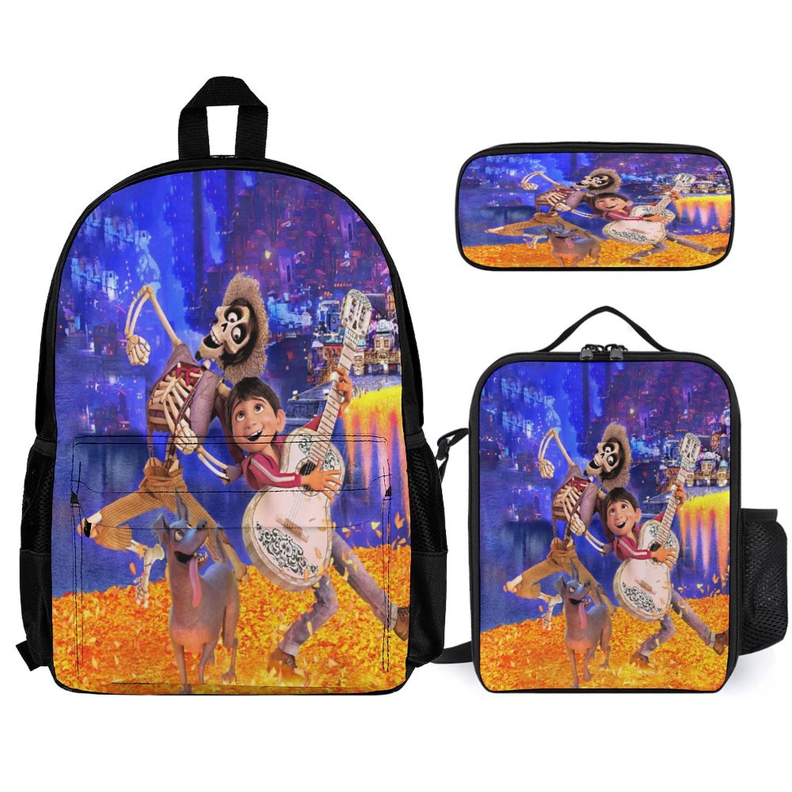 3PCS Coco Movie Backpacks Set Backpack with Lunch Box Pencil Case ...