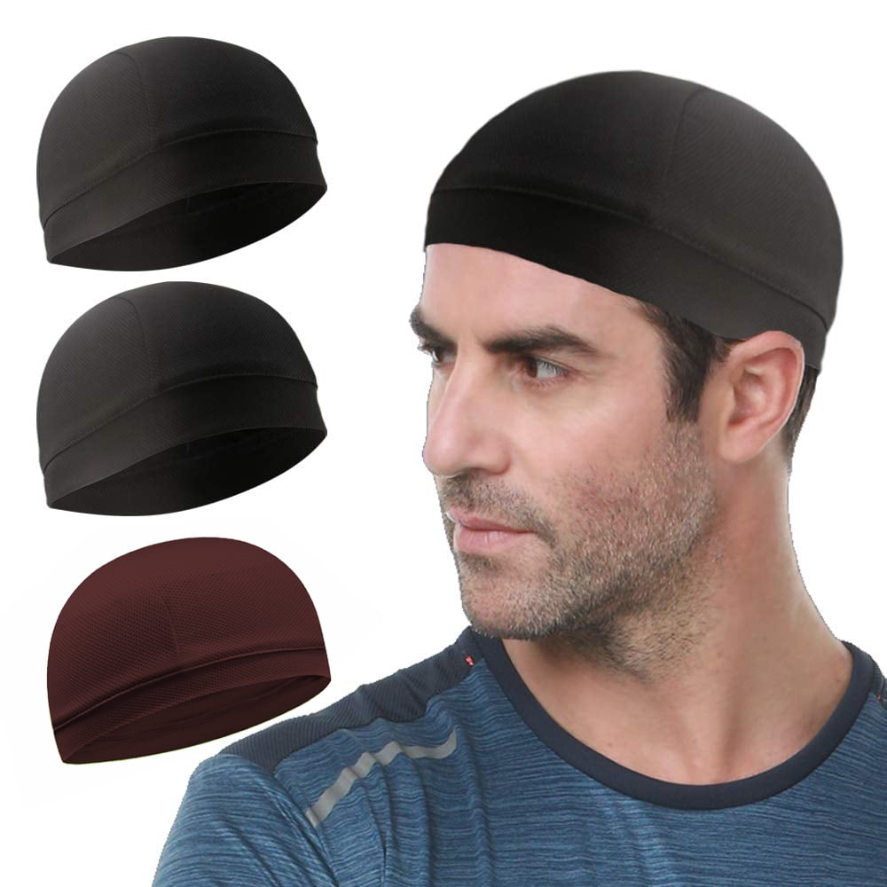 3PCS Cooling Skull Cap Helmet Liner Sweat Wicking Cycling Running Hat ...