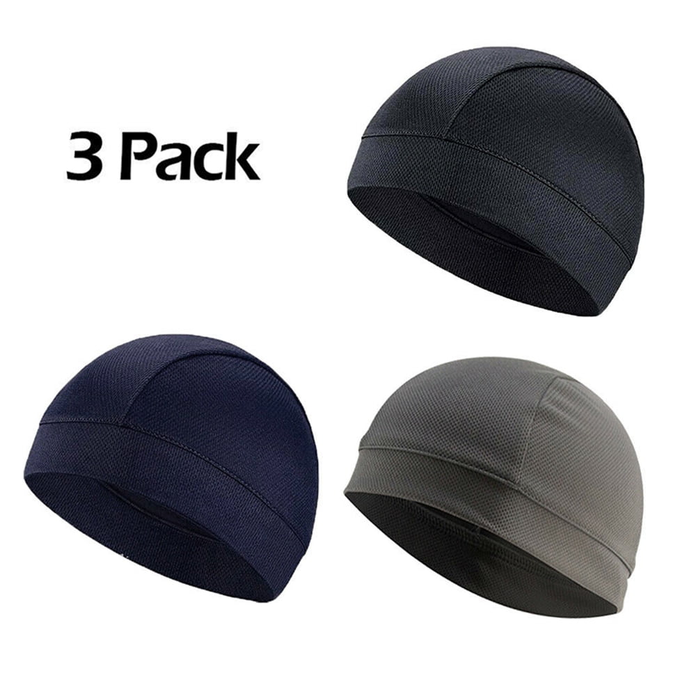 3PCS Cooling Skull Cap Helmet Liner Sweat Wicking Cycling Running Hat ...