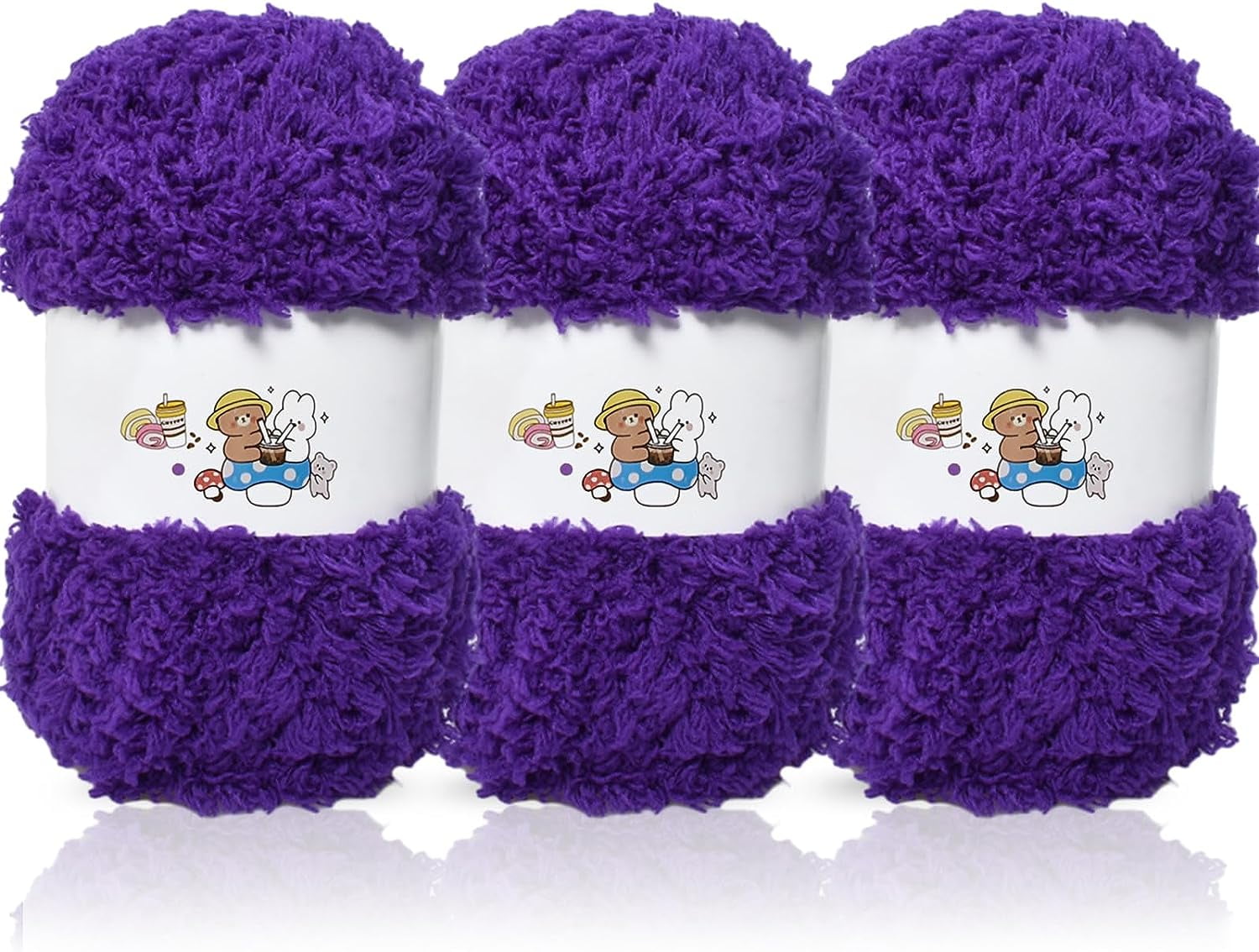 3PCS Coral Velvet Yarn Chenille Yarn for Crocheting,Fluffy Yarn for ...