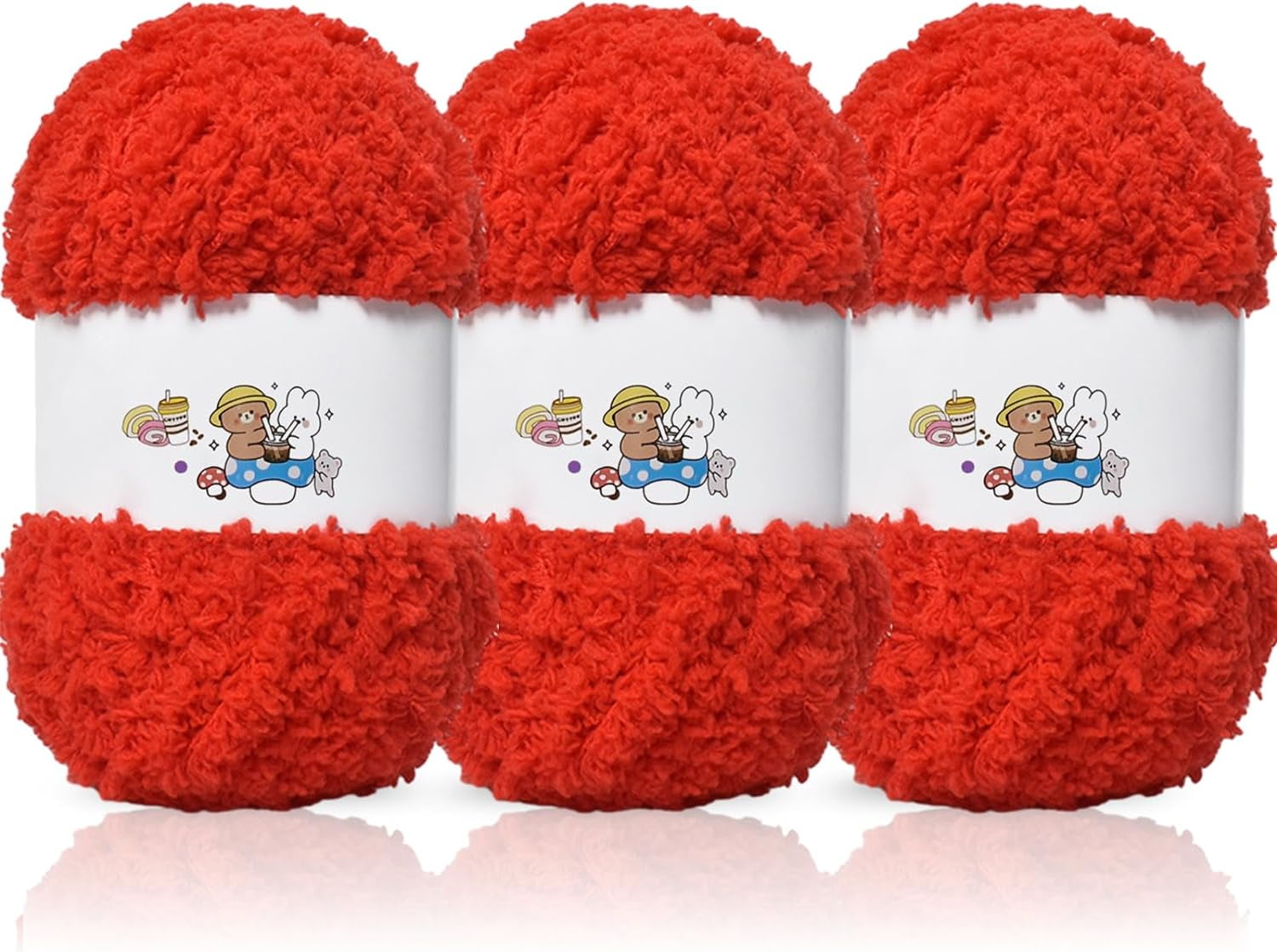 3PCS Coral Velvet Yarn Chenille Yarn for Crocheting,Fluffy Yarn for ...
