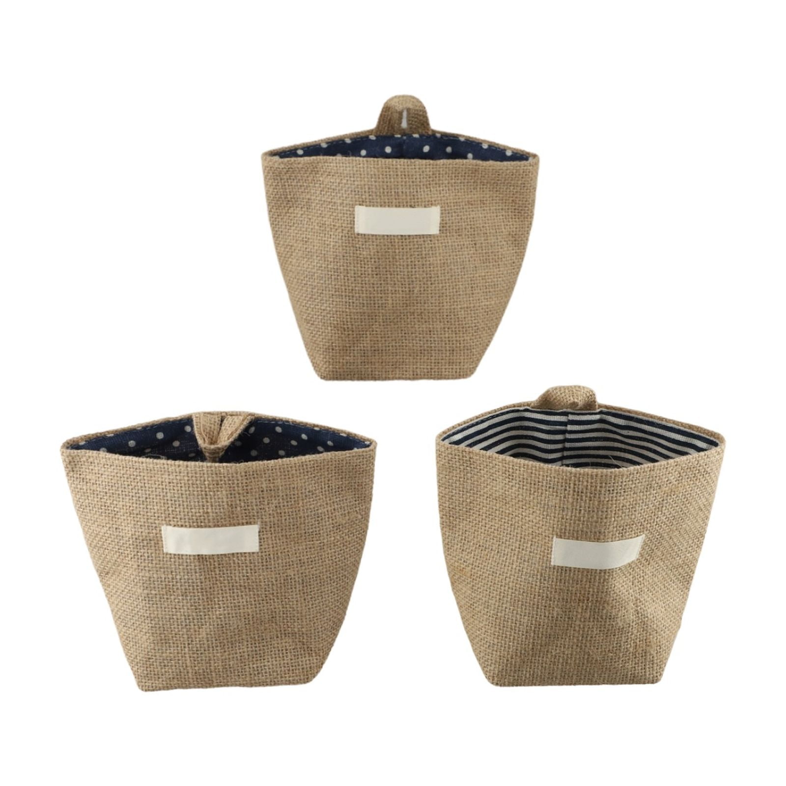 3PCS Cotton And Linen Storage Bag Hanging Bag Wall Mounted Potted Plant ...